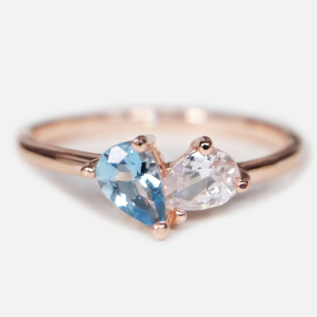 Heart Aquamarine Ring, Natural Aquamarine Ring, Aquamarine Engagement ...