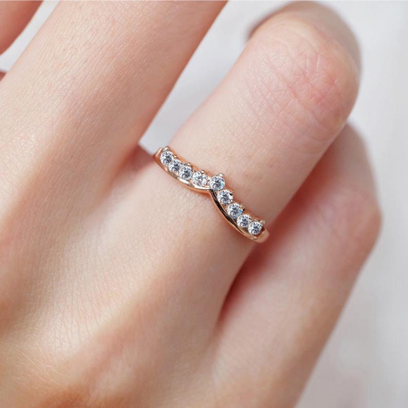 14k Rose Gold Princess Royal Crown Diamond Ring Princess - Etsy