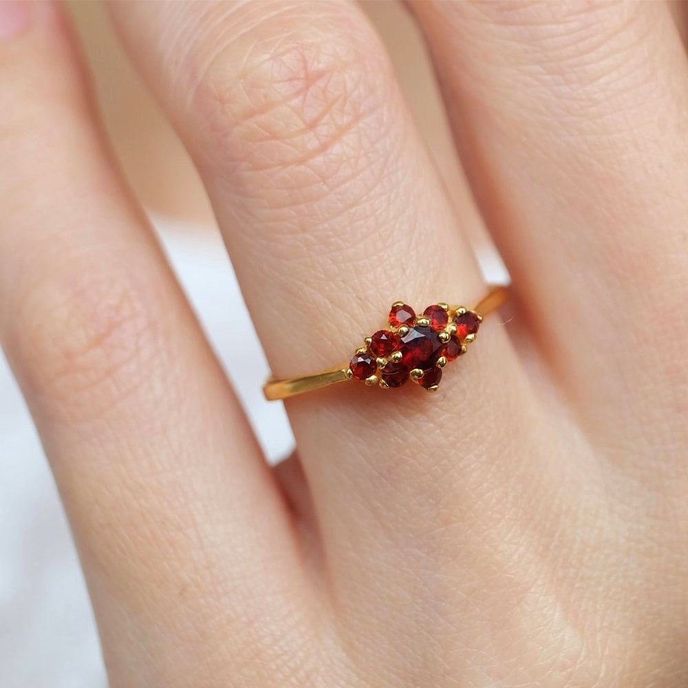 Garnet Ring for Women, Garnet Engagement Ring, Garnet Ring Women ...