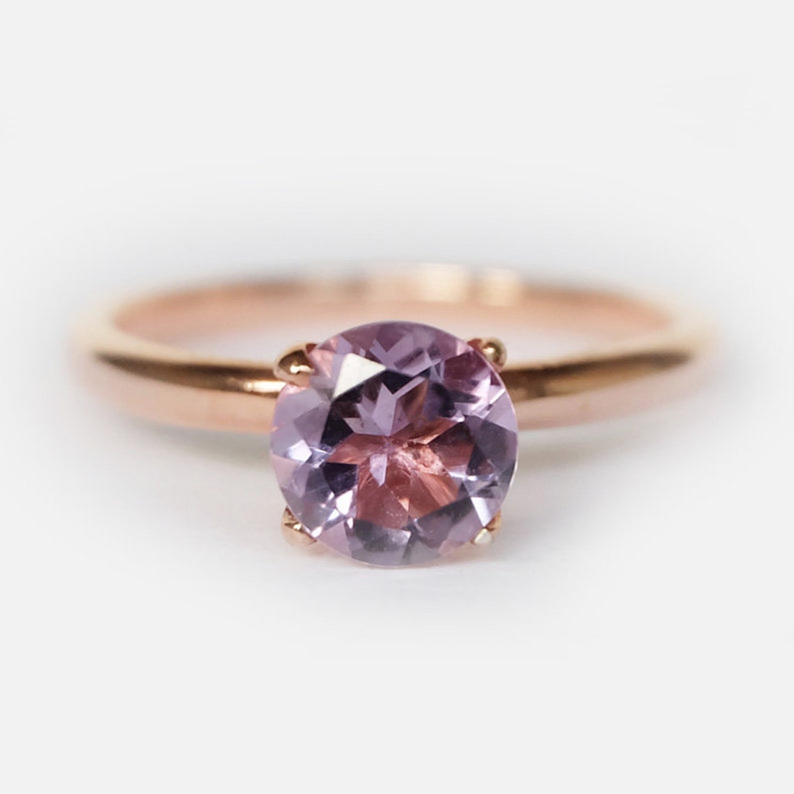 Amethyst Engagement Ring Rose Gold Amethyst Ring Engagement - Etsy