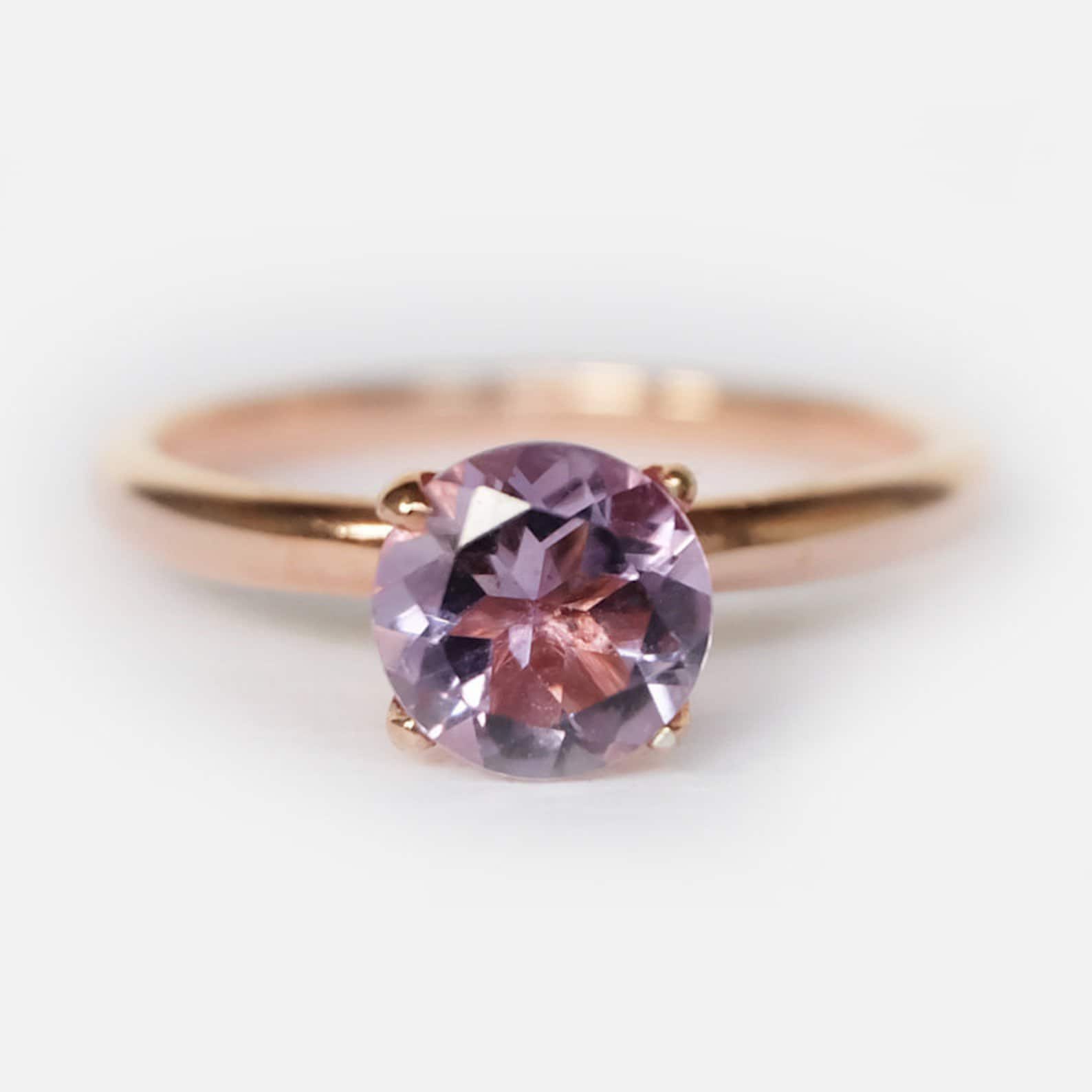 Amethyst Engagement Ring Rose Gold Amethyst Ring Engagement - Etsy