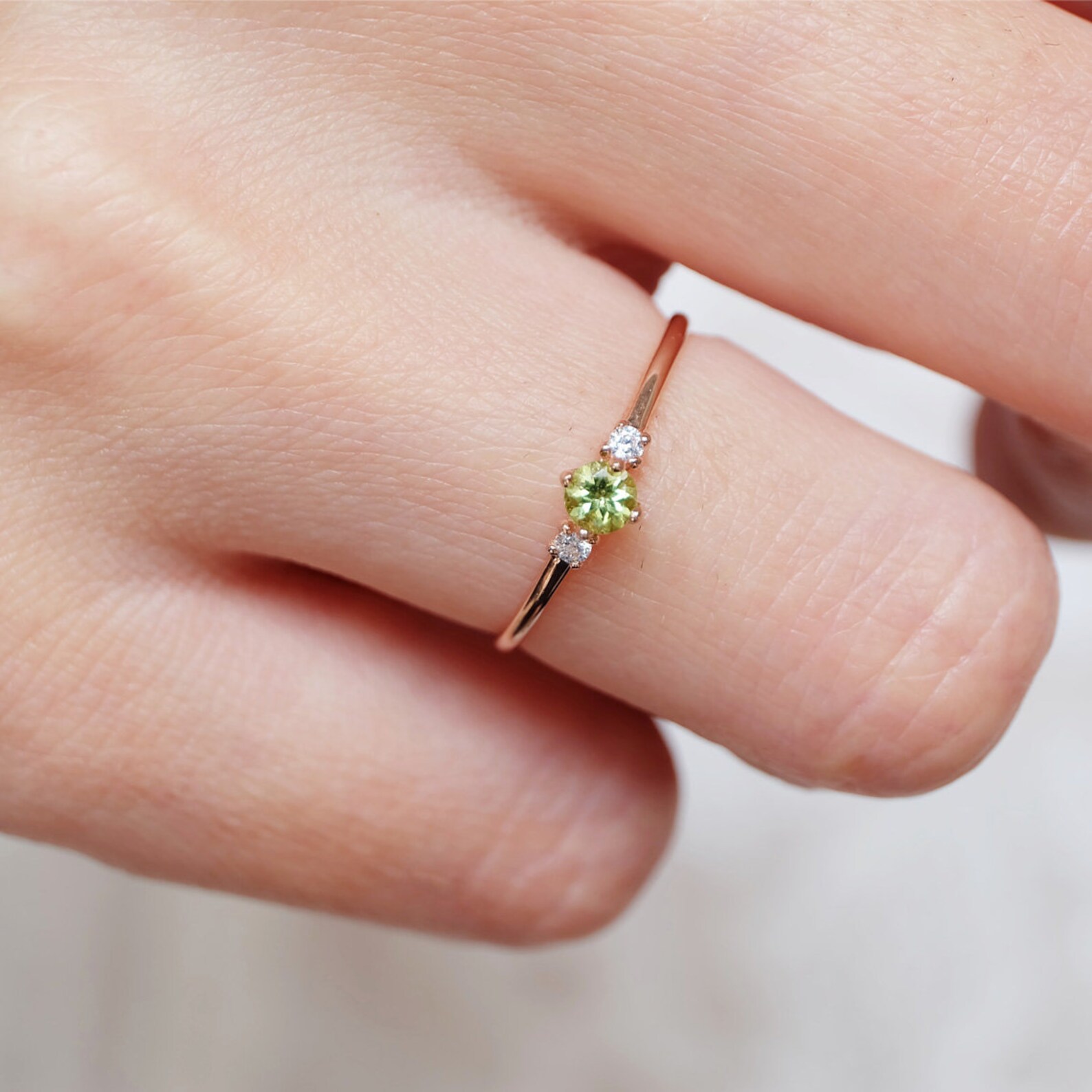 Peridot Engagement Ring August Birthstone Ring Peridot - Etsy