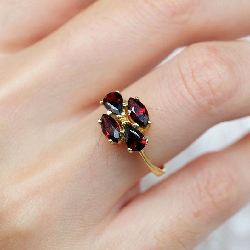 Marquise Garnet Ring Garnet Rings for Women 14k Garnet Ring - Etsy