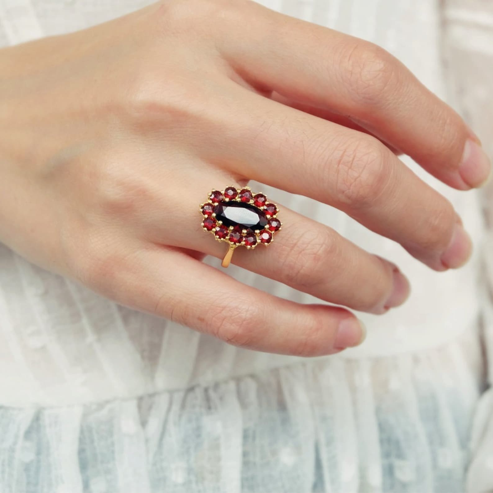 Garnet Rings for Women Garnet Birthstone Rings Red Garnet | Etsy