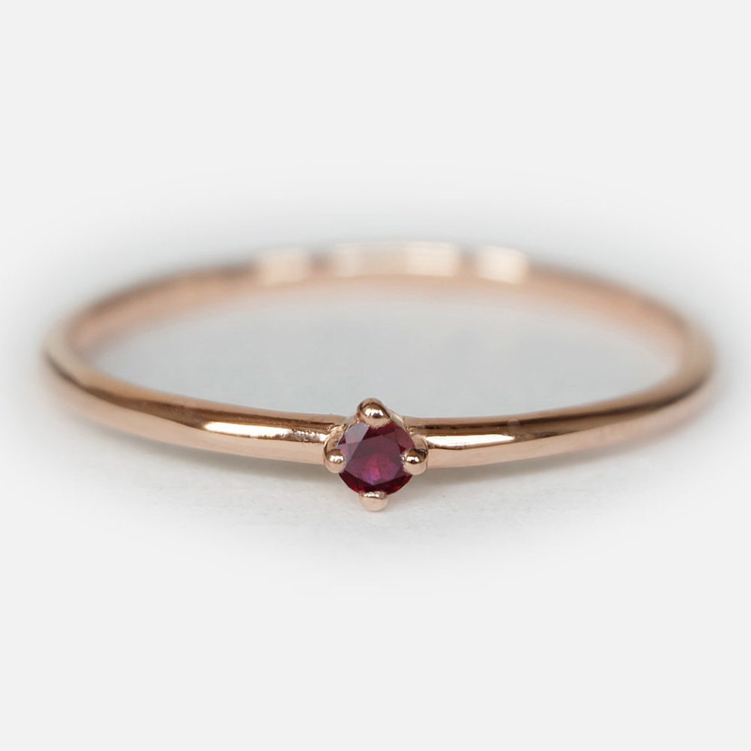 Ruby Ring 14k Gold Ruby Ring Minimalist Ruby Ring Dainty - Etsy