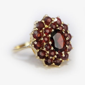 Garnet Rings for Women, Garnet Birthstone Rings, Red Garnet Ring, Large ...