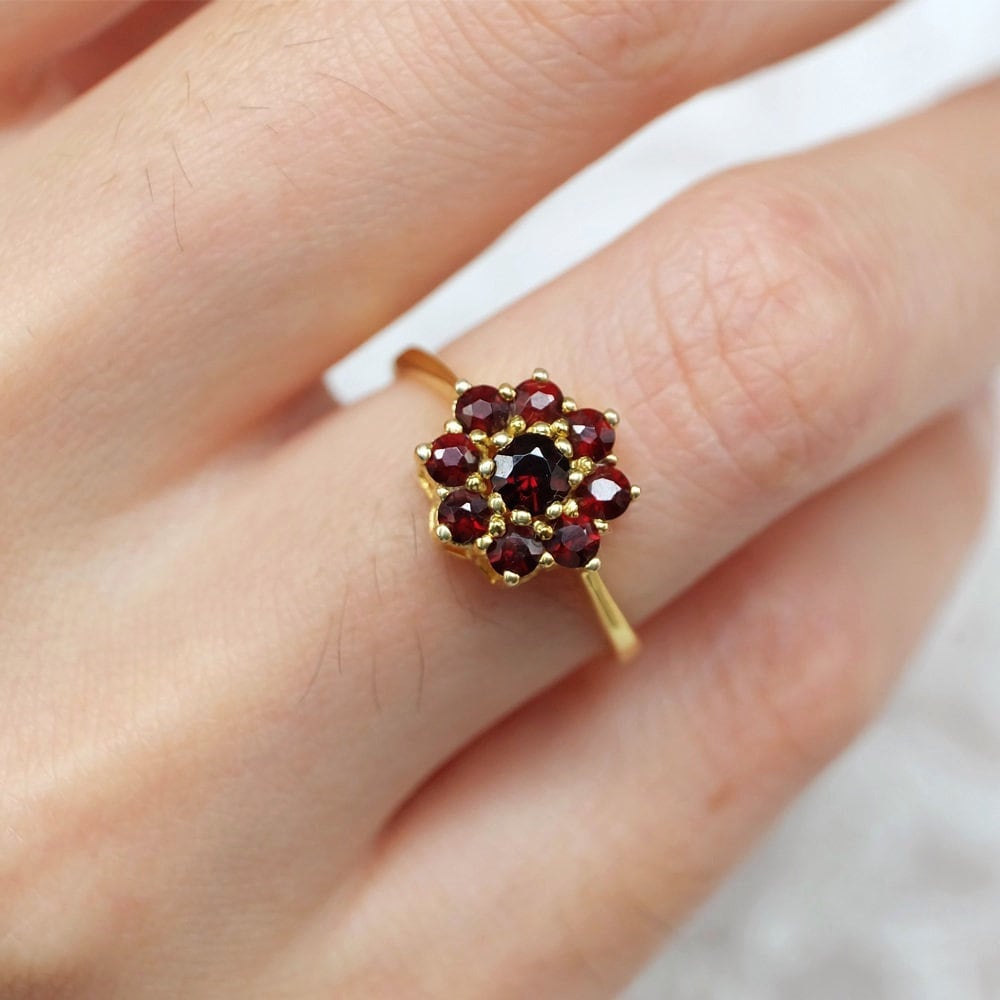 Garnet rings for women 14k garnet ring garnet birthstone | Etsy