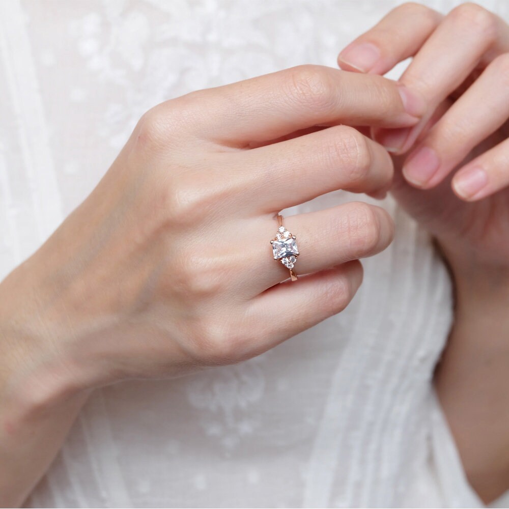 Natural White Topaz Ring White Topaz Engagement Ring - Etsy