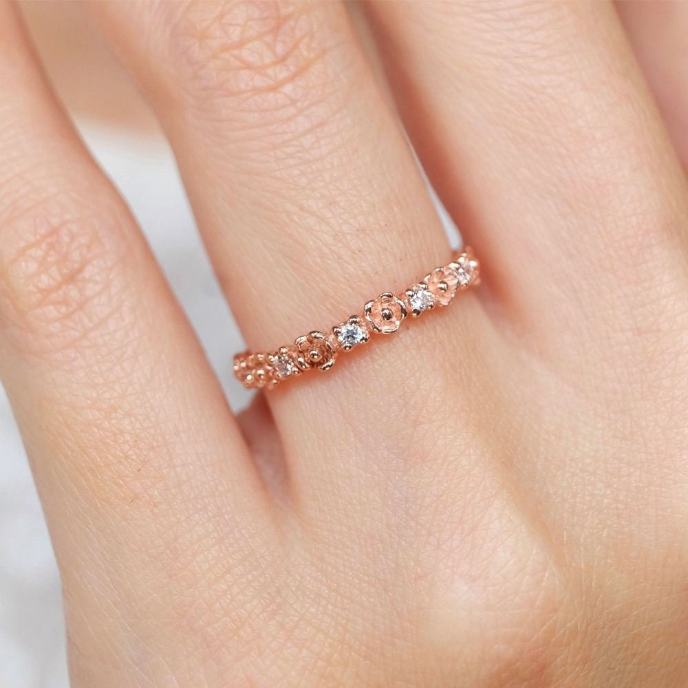 Diamond Cluster Ring Spiral Cluster Ring Unique Stackable | Etsy