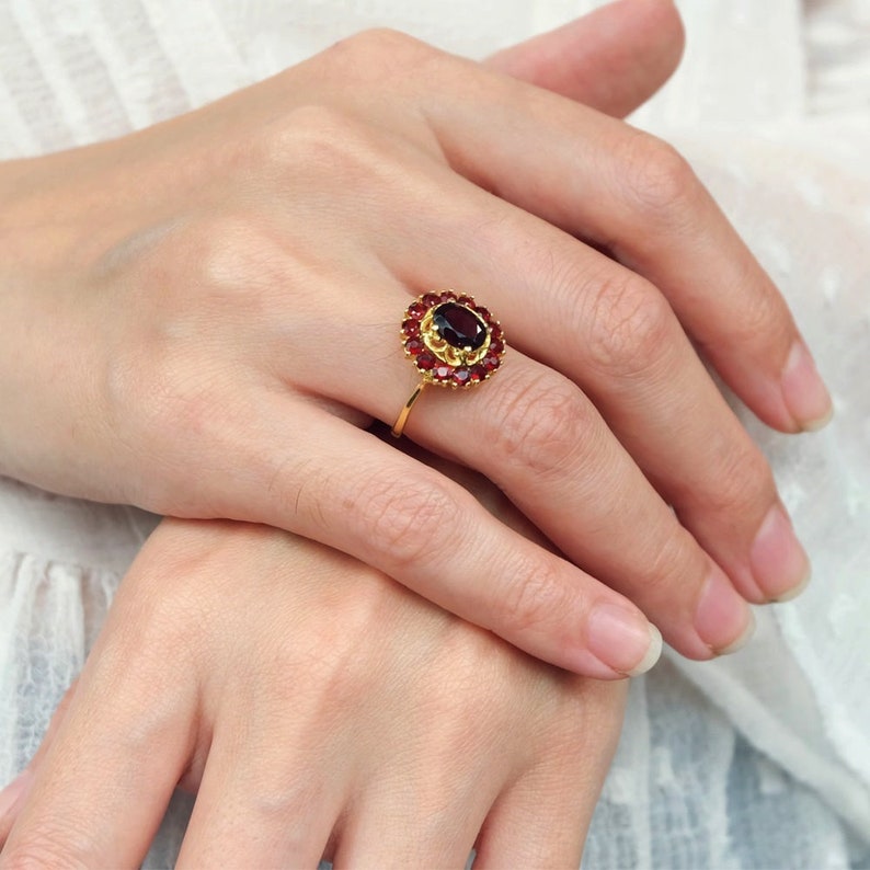 Garnet rings for women garnet birthstone rings red garnet | Etsy
