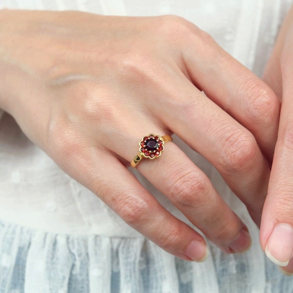 Garnet Ring for Women, Garnet Engagement Ring, Garnet Ring Women ...