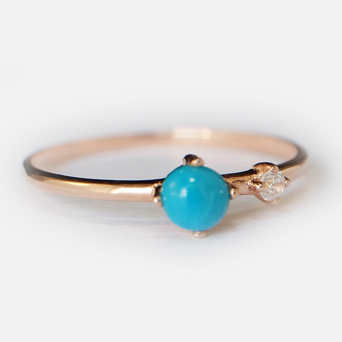 14k gold turquoise ring turquoise ring stacking ring dainty | Etsy