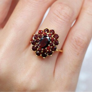 Garnet Rings for Women, Garnet Birthstone Rings, Red Garnet Ring, Large ...