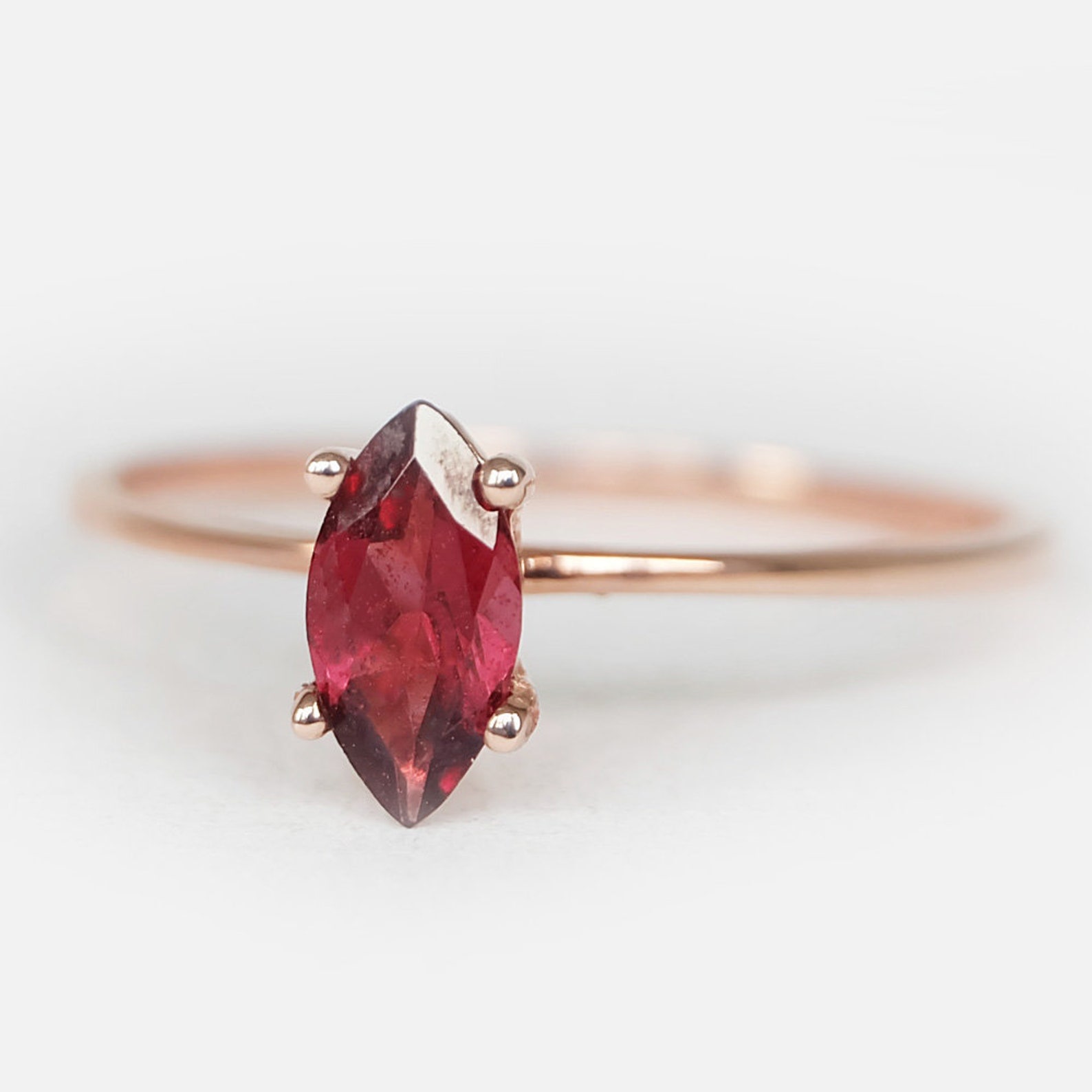 Marquise Rhodolite Garnet Ring Rhodolite Ring 14k Rhodolite - Etsy