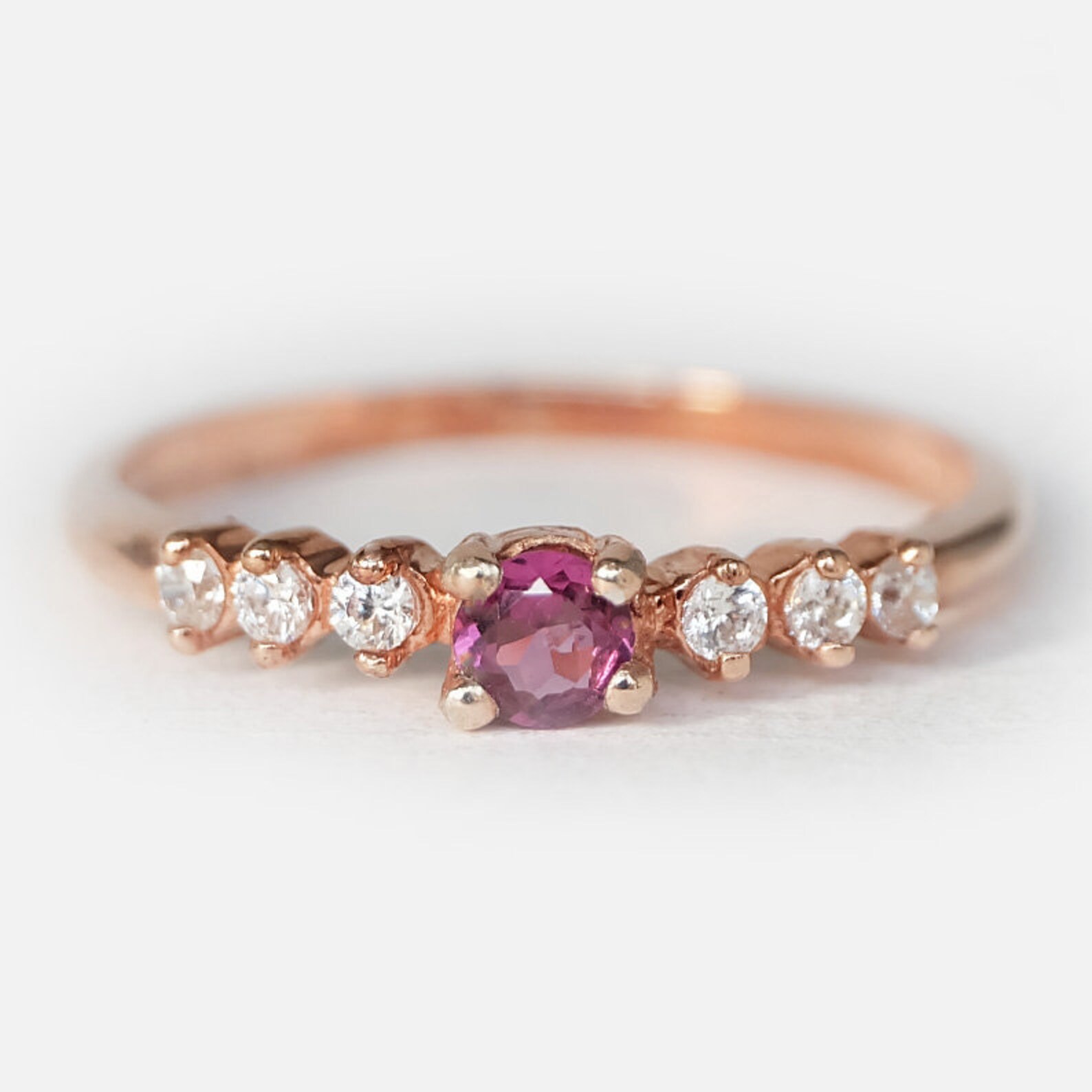 14k Rhodolite Ring Rhodolite Garnet Ring January Birthstone - Etsy