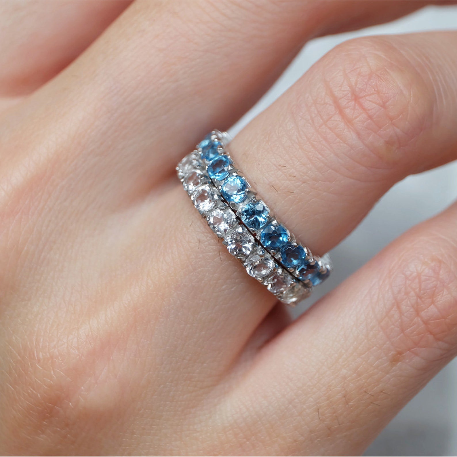 Topaz Band Ring Topaz Ring Topaz Eternity Ring Stackable - Etsy