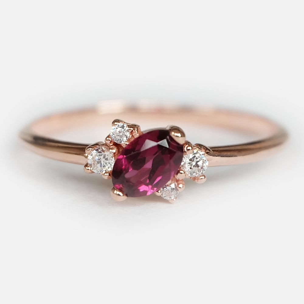 Rhodolite Ring Rhodolite Rings for Women Rhodolite Cluster - Etsy