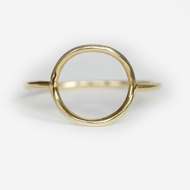 14k Open Circle Ring Open Circle Ring Gold Circle Ring - Etsy