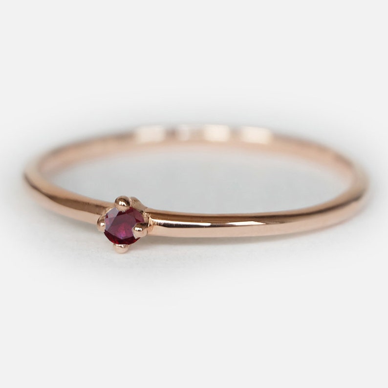 Ruby Ring 14k Gold Ruby Ring Minimalist Ruby Ring Dainty - Etsy
