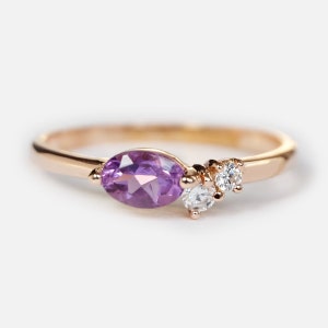 Oval Amethyst Ring, Amethyst Ring, Amethyst Engagement Ring, Amethyst ...