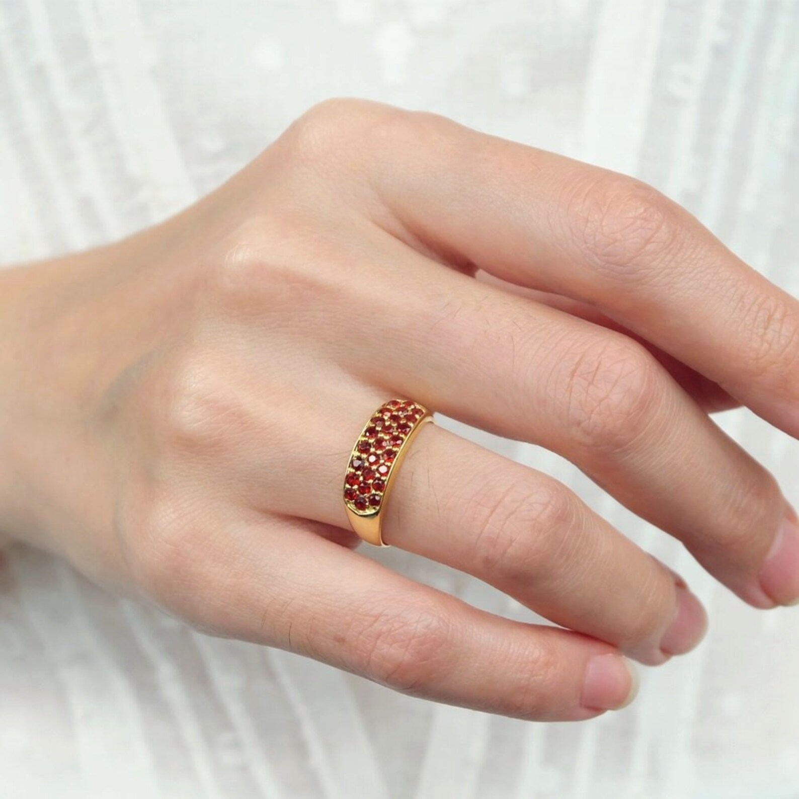 Vintage Garnet Rings for Women Dainty Garnet Ring Womens | Etsy