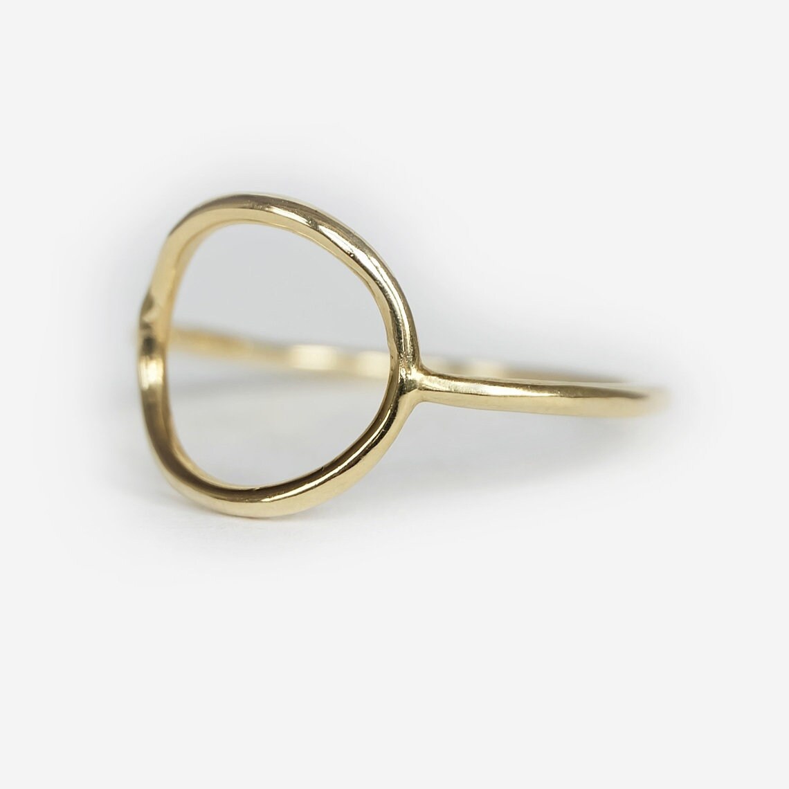 14k Open Circle Ring Open Circle Ring Gold Circle Ring - Etsy
