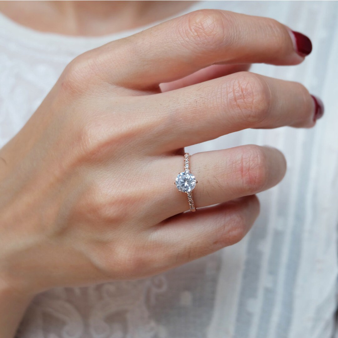 White Topaz Engagement Ring White Topaz Rings for Women - Etsy