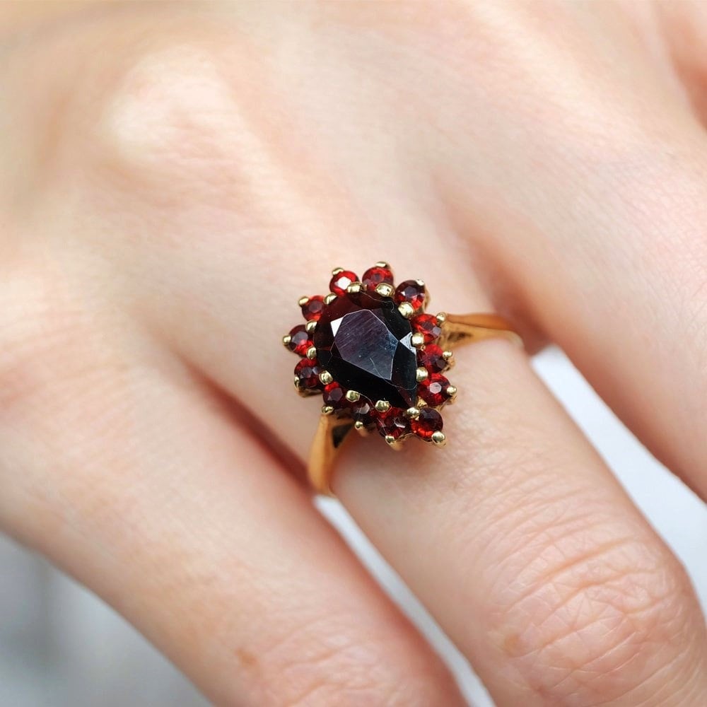 Pear Shaped Garnet Ring Garnet Ring Antique Garnet Ring 14k - Etsy