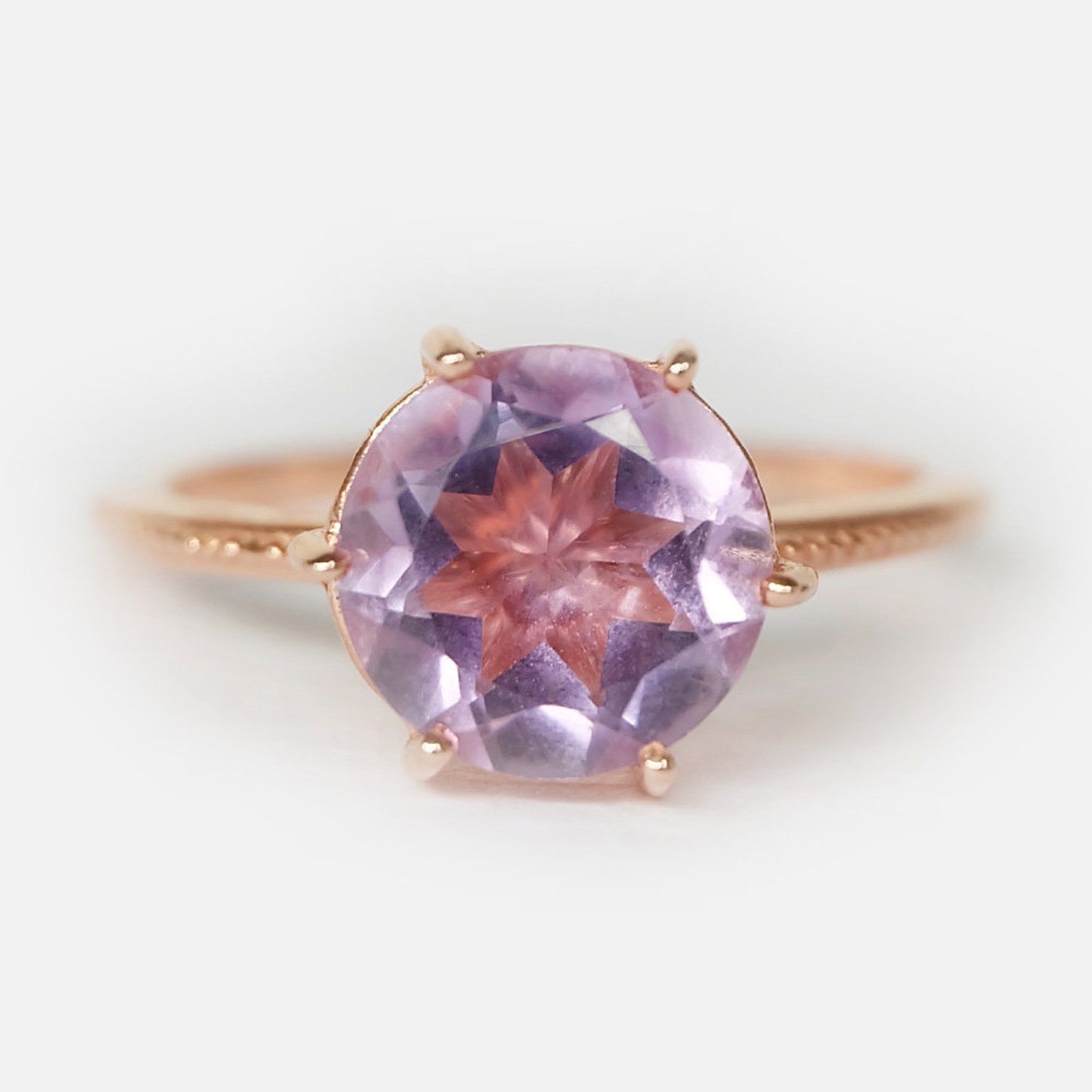 Large amethsy ring natural amethyst ring amethyst solitaire | Etsy