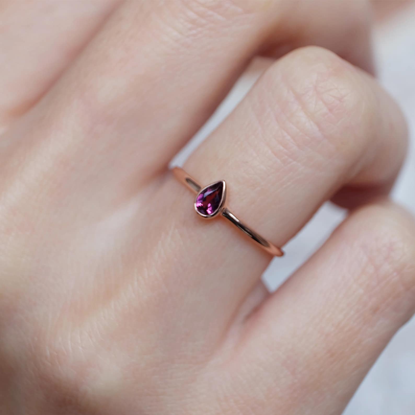 Garnet Ring Birthstone Ring Dainty Birthstone Ring Stacking | Etsy