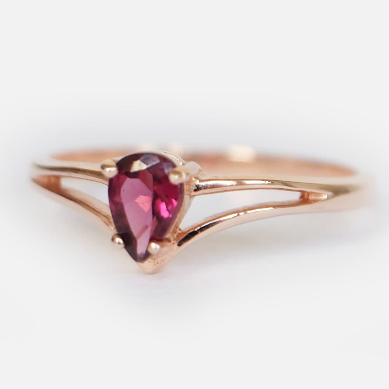 Solid 14k gold rhodolite garnet ring rhodolite ring natural | Etsy