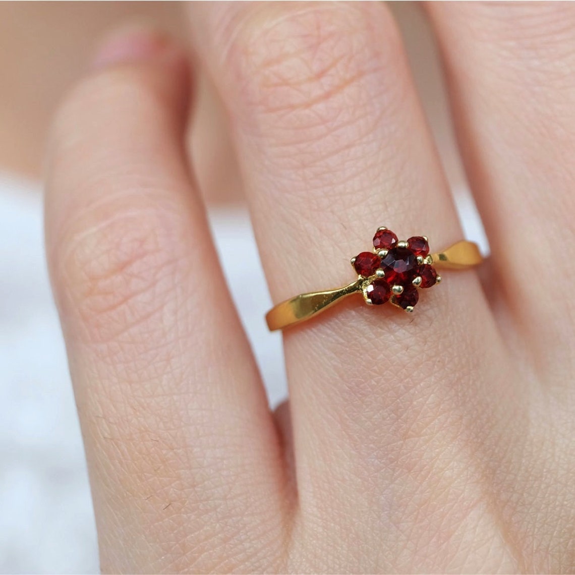 Garnet Ring for Women, Garnet Engagement Ring, Garnet Ring Women ...