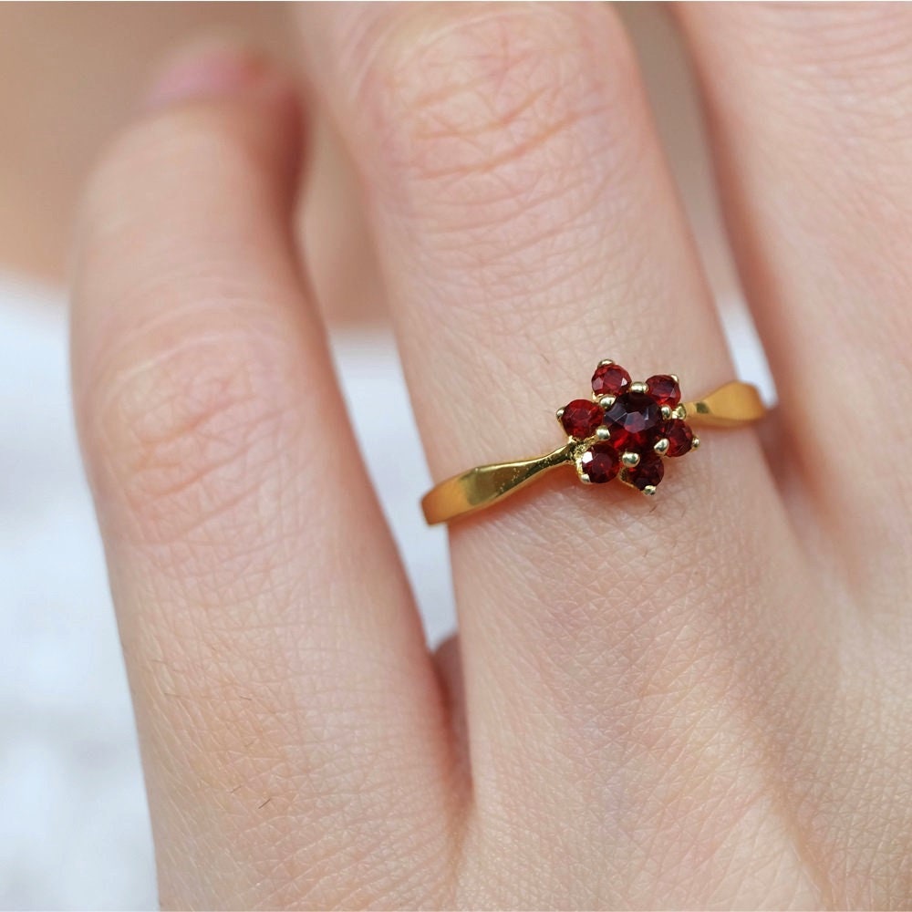 Garnet ring for women garnet engagement ring garnet ring | Etsy
