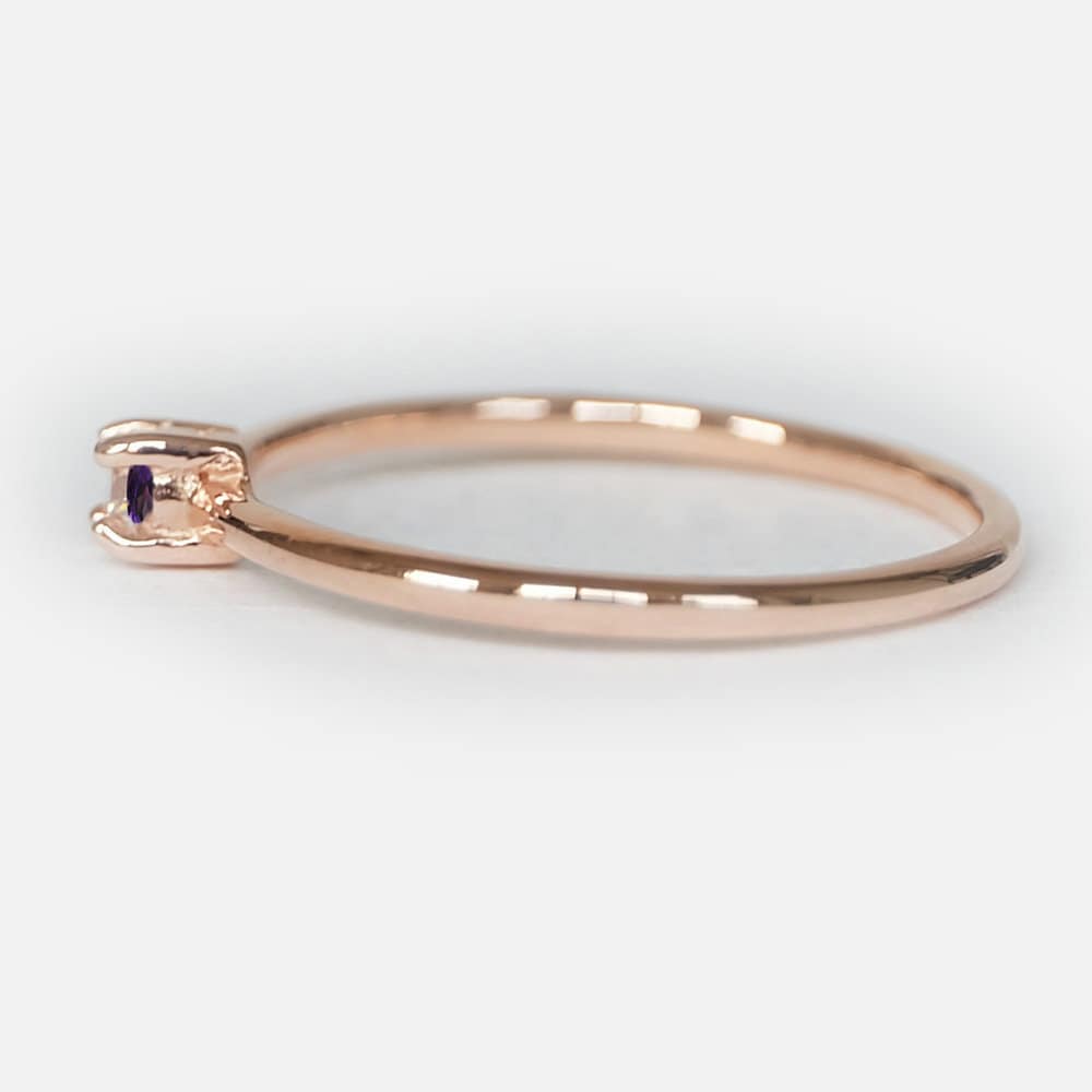 Amethyst Ring February Birthstone Ring Dainty Gold Ring | Etsy