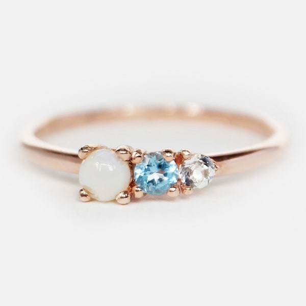 Triple Stone Ring - Etsy