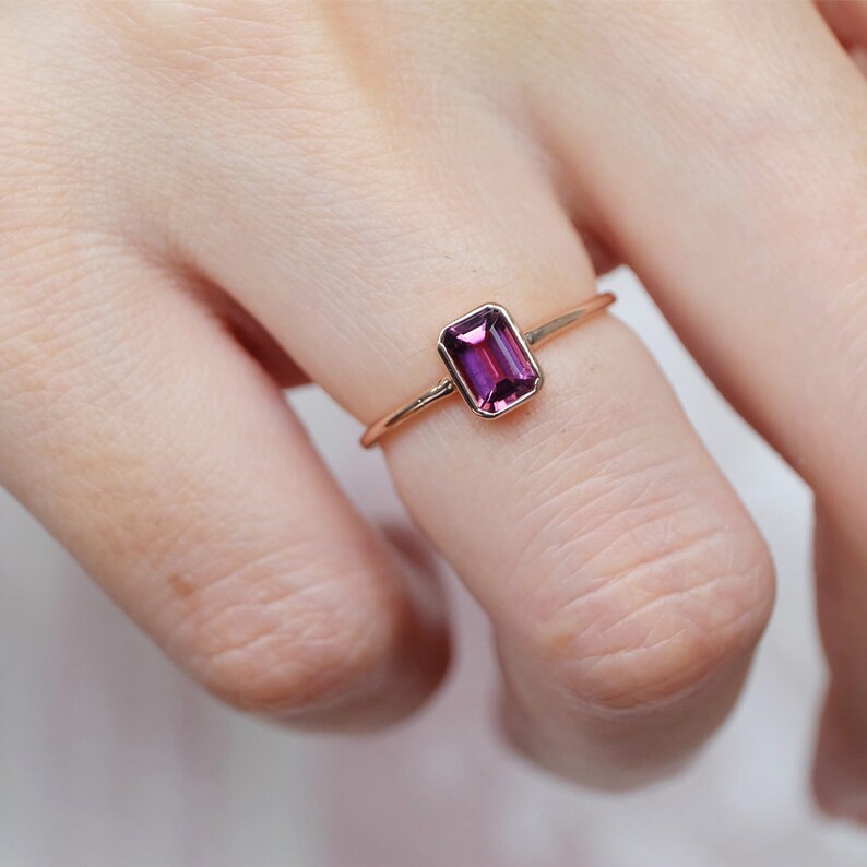 Tourmaline Octagon Ring Octagon Ring Tourmaline Ring - Etsy