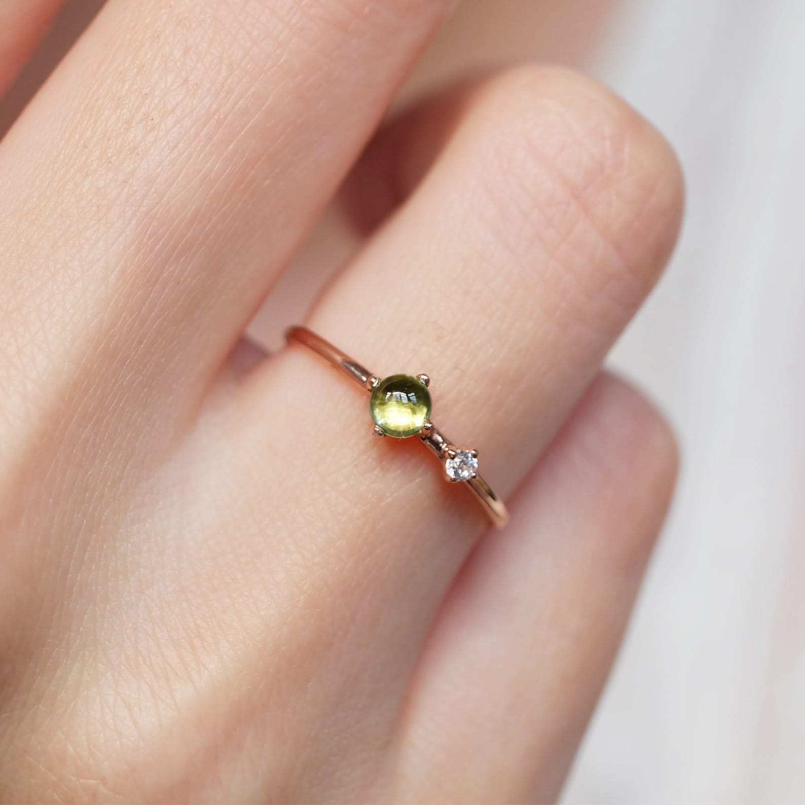 Tiny August Birthstone Ring Peridot Ring Dainty Gold - Etsy