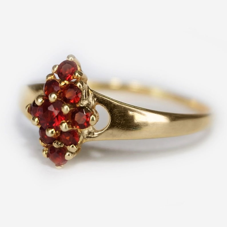 Round garnet ring gold ring garnet antique garnet ring | Etsy