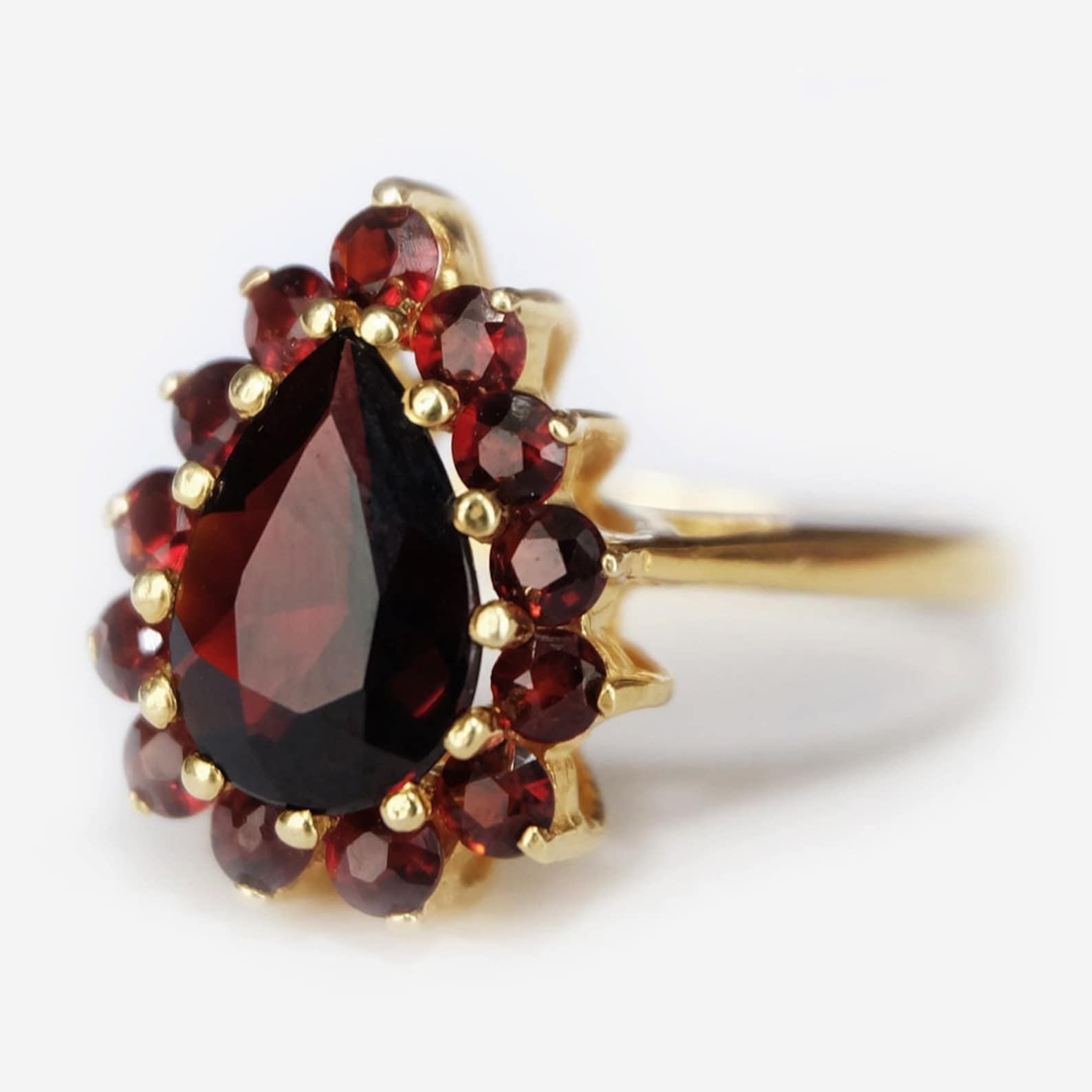 Pear Shaped Garnet Ring Garnet Ring Antique Garnet Ring 14k - Etsy