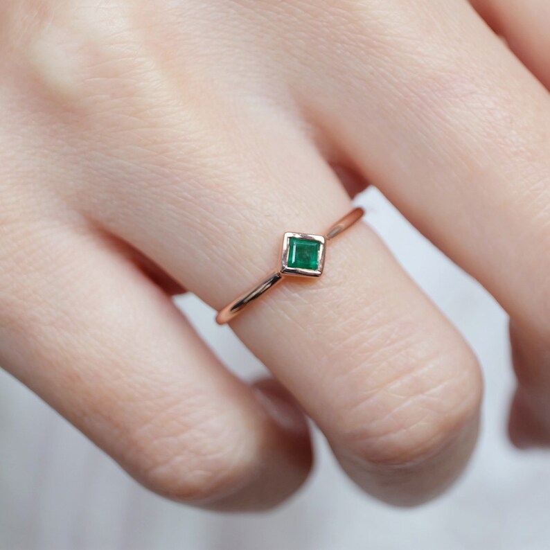 Emerald Ring Stackable Birthstone Rings Birthstone Jewelry - Etsy