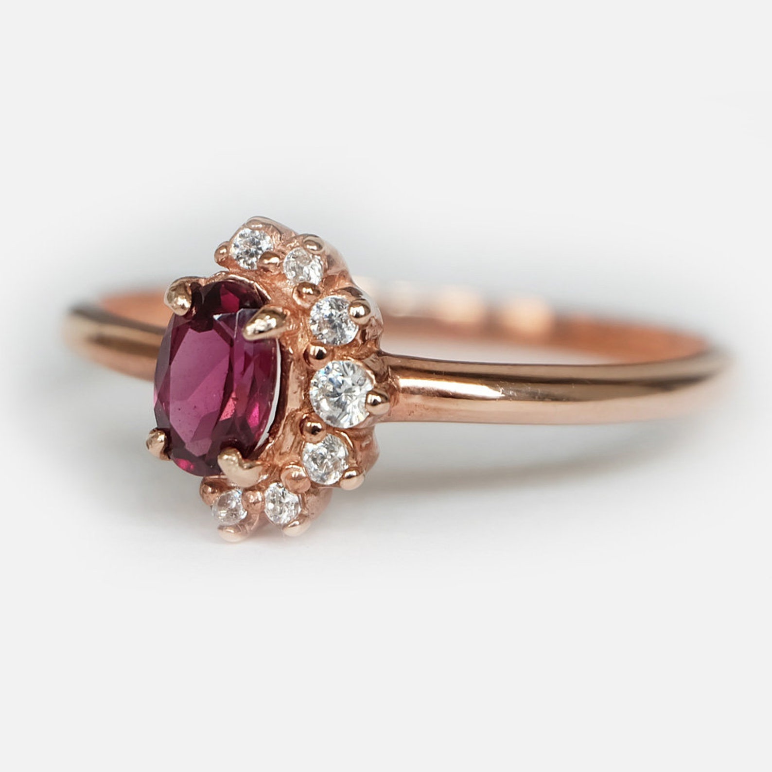 Rhodolite Ring Rhodolite Rings for Women Rhodolite Cluster - Etsy