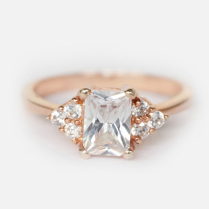Natural White Topaz Ring White Topaz Engagement Ring - Etsy