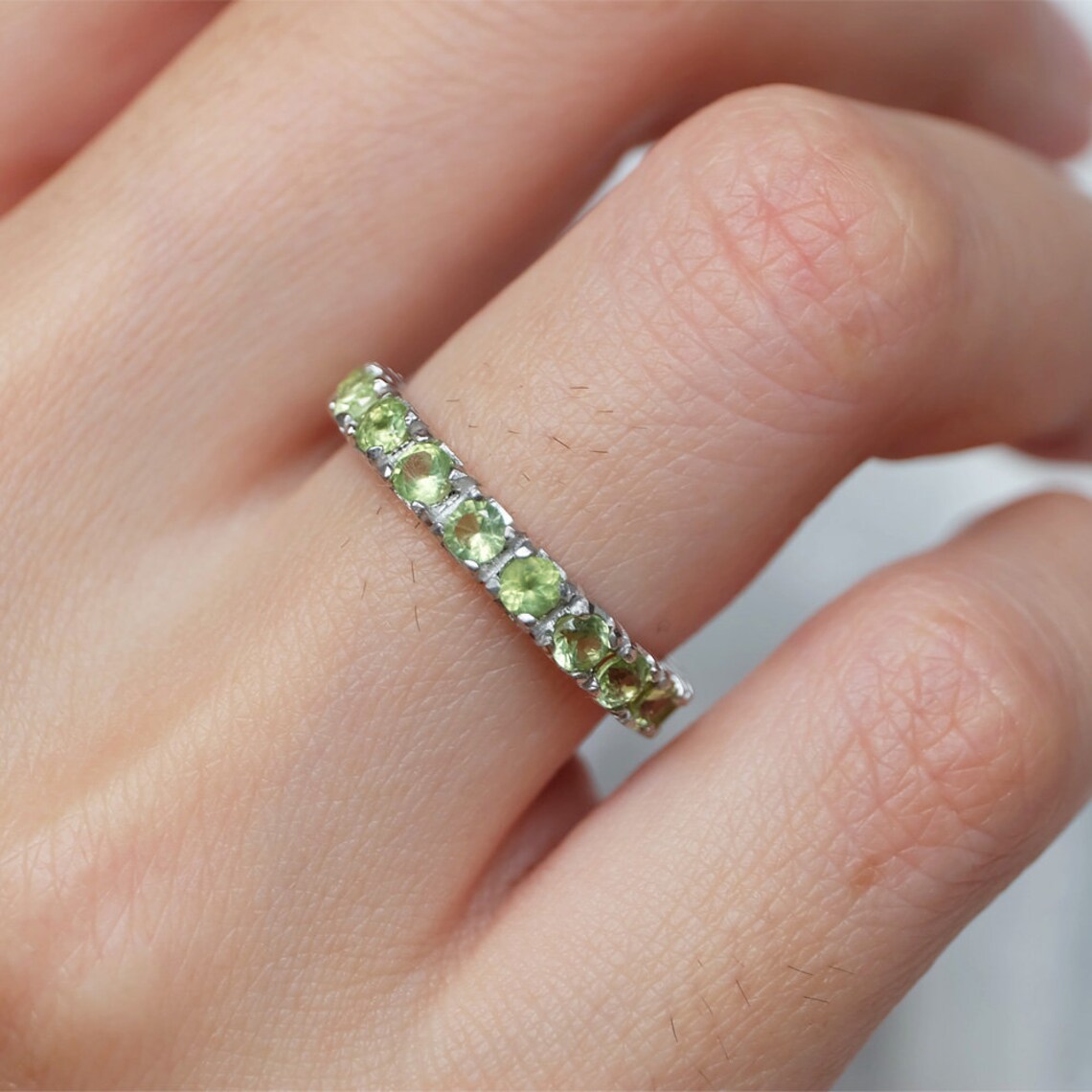 14k peridot eternity ring peridot ring eternity ring - Etsy 日本