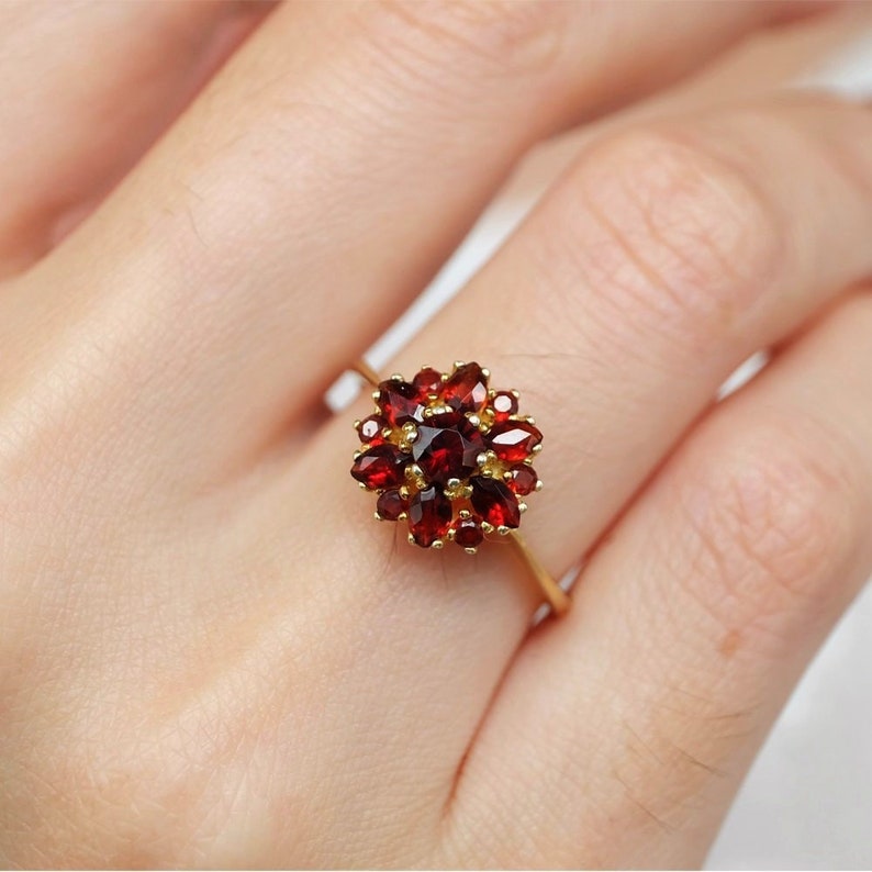 Marquise Garnet Ring Garnet Rings for Women 14k Garnet Ring - Etsy