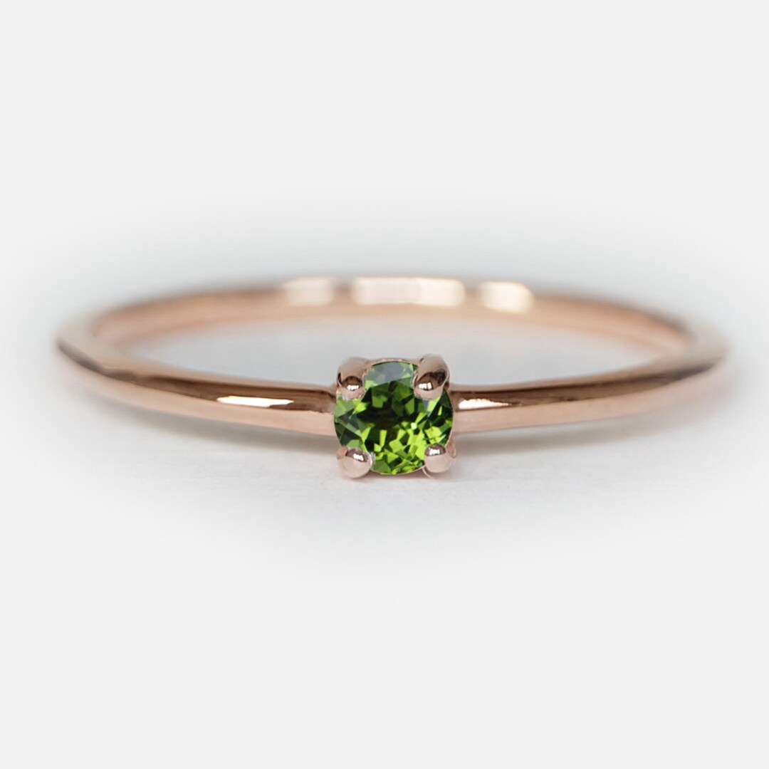 Anneau de péridot, anneau de solitaire, anneau de péridot solitaire ...