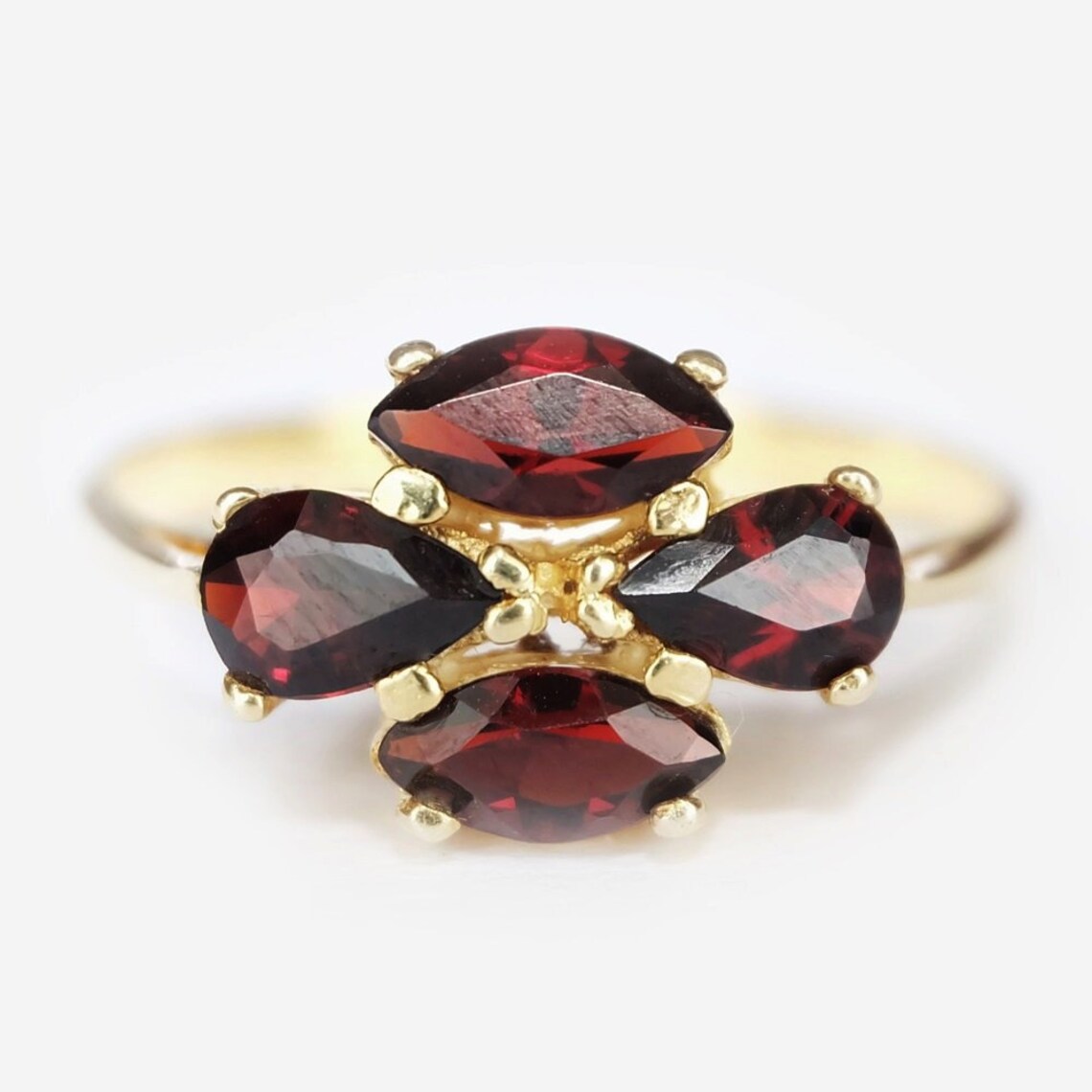 Marquise garnet ring garnet rings for women 14k garnet ring | Etsy