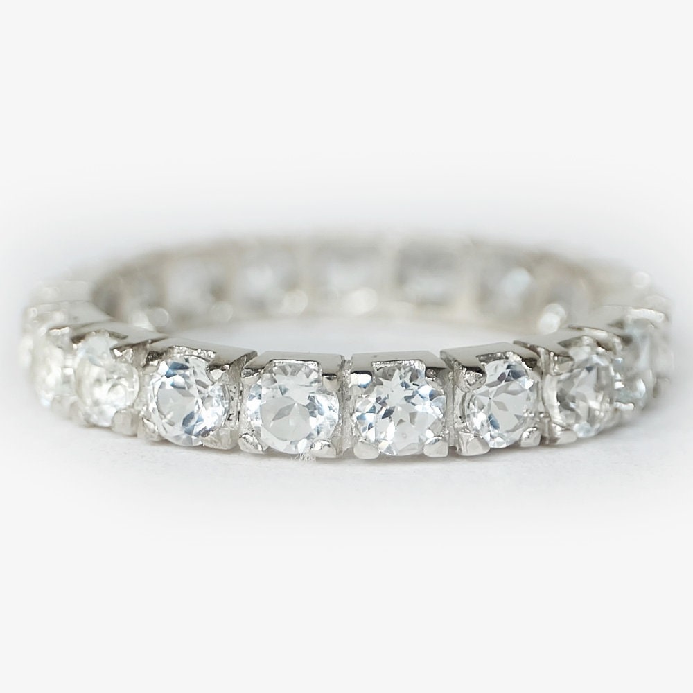 Topaz Band Ring Topaz Ring Topaz Eternity Ring Stackable | Etsy