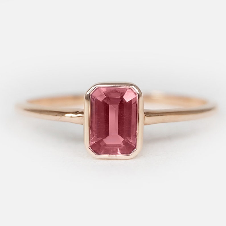 14k Octagon Rhodolite Ring Rhodolite Ring Engagement Ring - Etsy