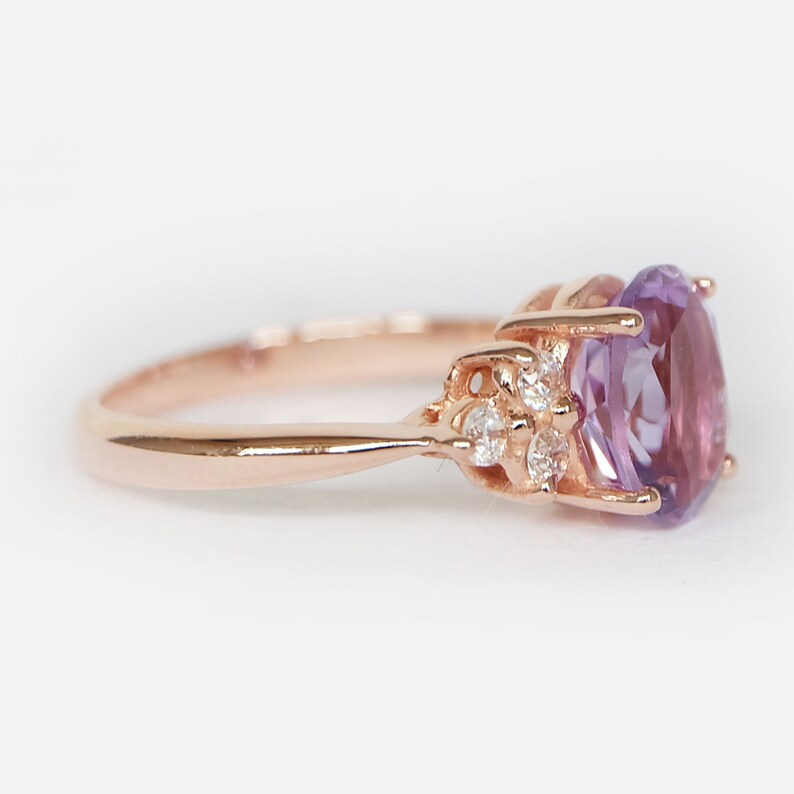 Amethyst ring purple amethyst ring oval cut engagement ring | Etsy