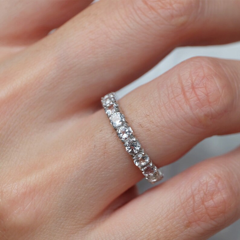 Topaz Band Ring Topaz Ring Topaz Eternity Ring Stackable - Etsy